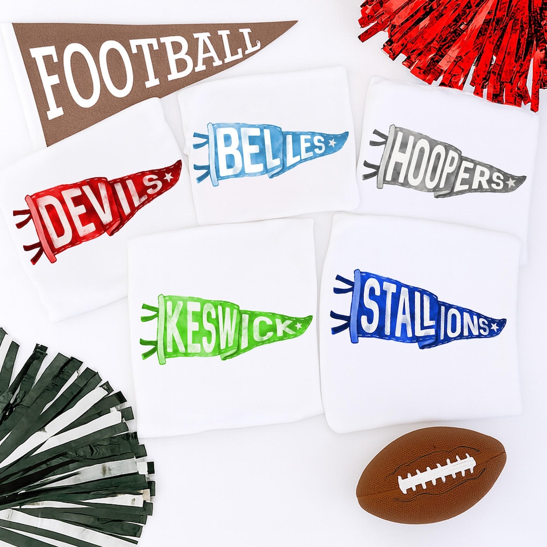 CUSTOM Vintage Watercolor Pennant Mascot Png, High School College ...