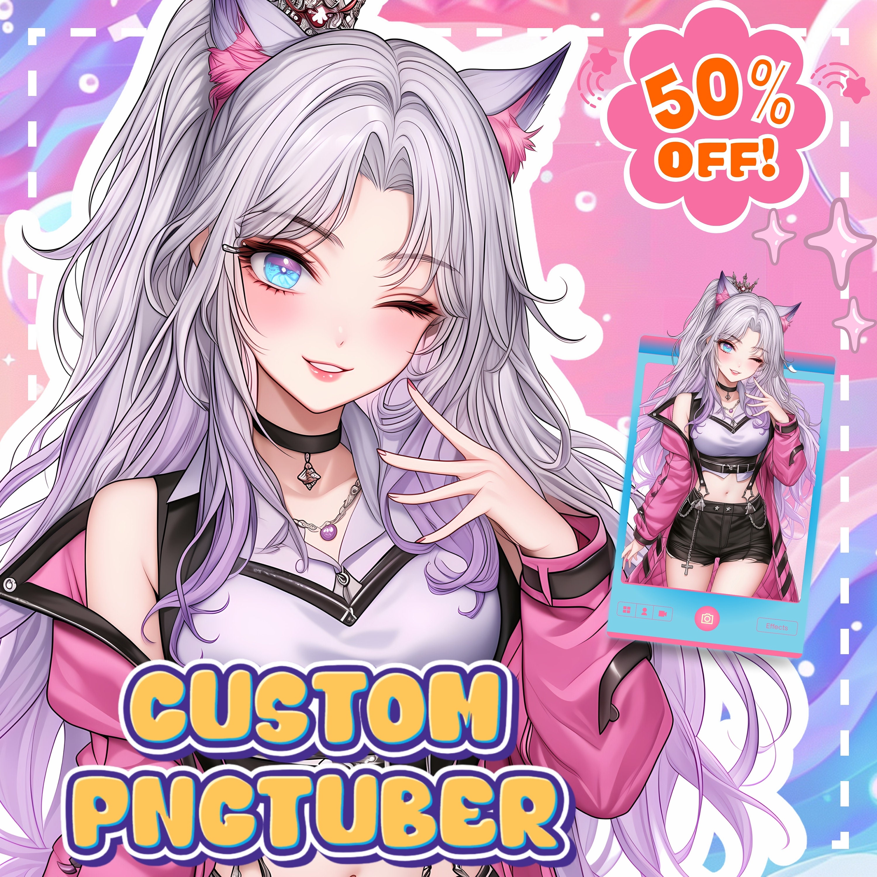 CUSTOM PNGTUBER Anime Commission, Pngtuber Avatar, Vtuber Model, Anime ...