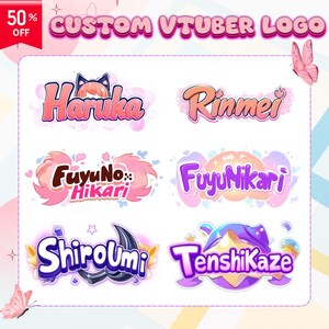 Custom Cute Logo, Cute Vtuber Logo Text, Chibi Logo, Kawaii Logo Text ...