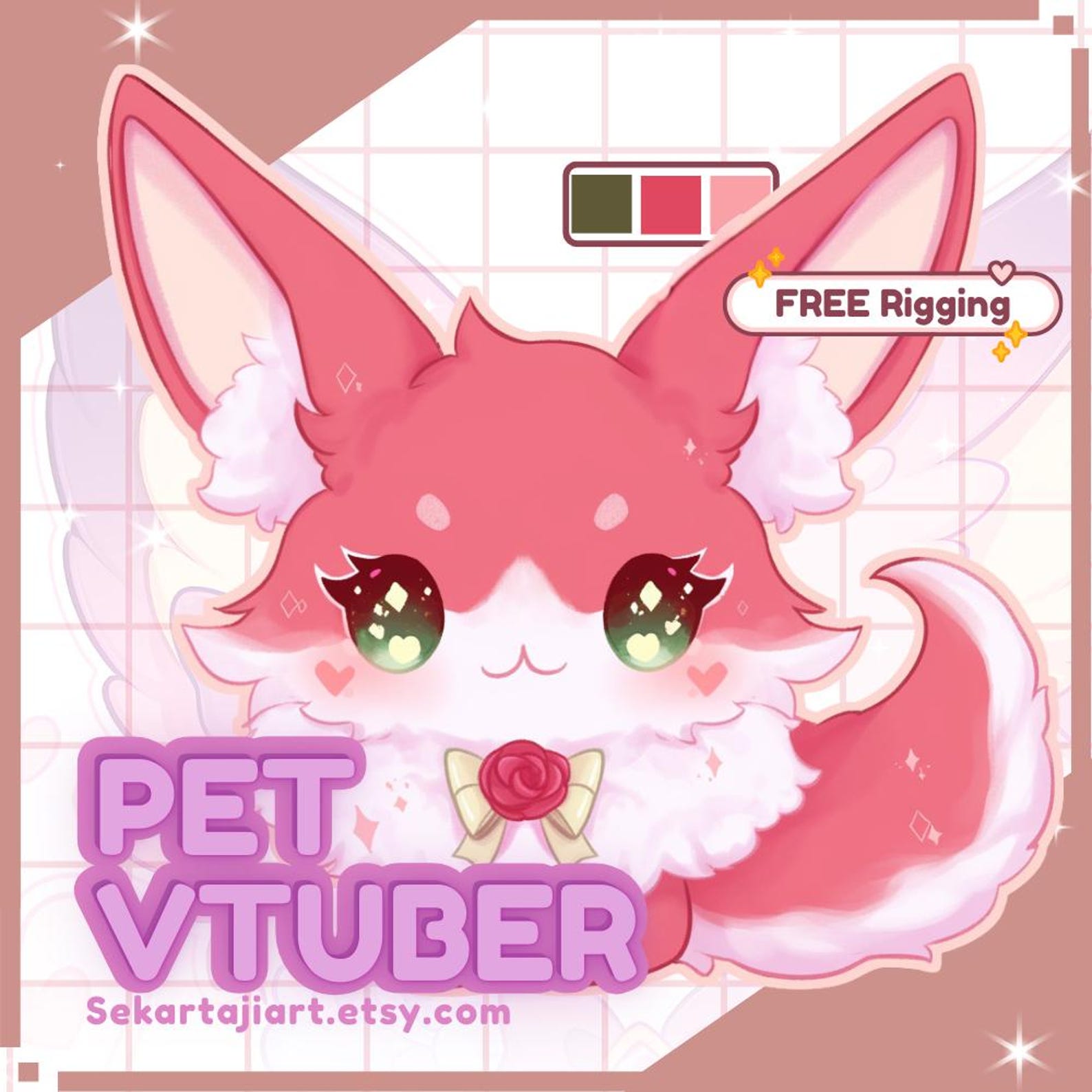 Custom Vtuber Pet Model – Live2d Animal Mascot, Pngtuber Reactive ...