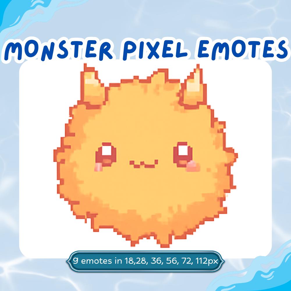 Cute Pixel Monster Emotes – 9 Twitch & Discord Emotes | Kawaii Blob ...