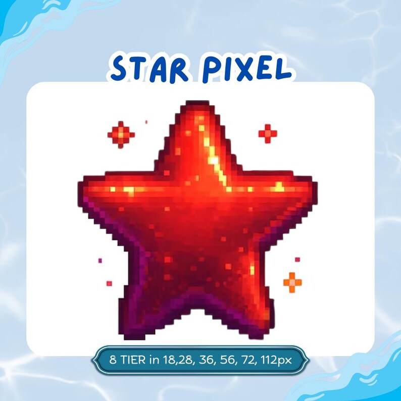 Star Pixel Sub Badges – 8 Tier Streamer Graphics (digital Download ...