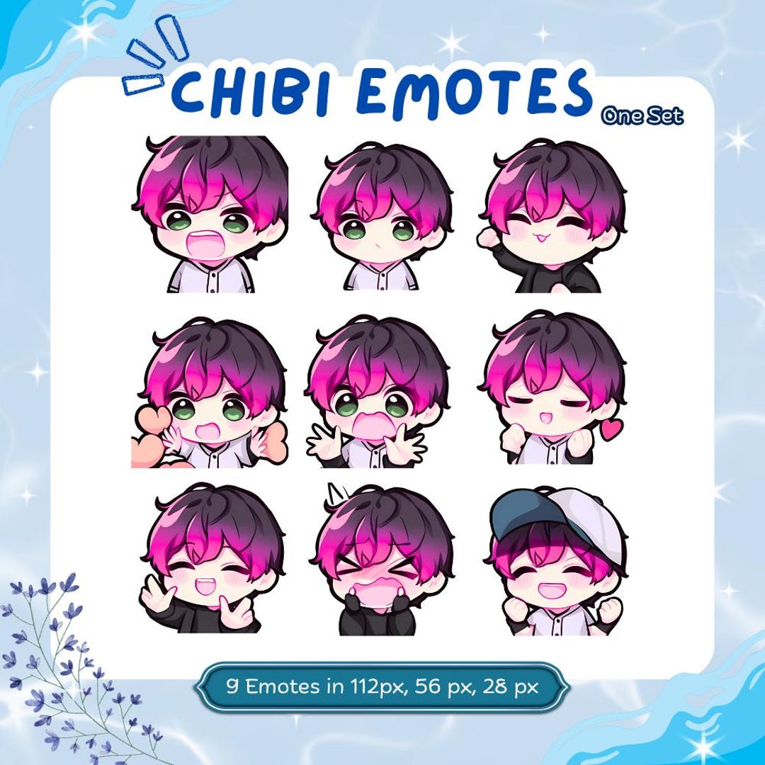 Chibi Cute Baseball Twitch Emote Pack, Boy Emotes, Streamer Emotes ...
