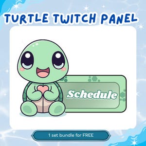 Cute Turtle Twitch Panels for Vtuber Stream | PNG Overlay for About Me ...