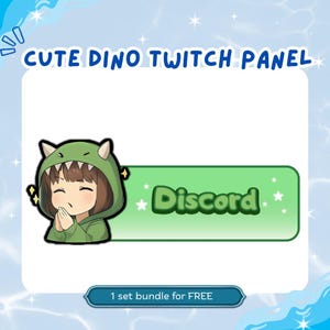 Cute Dino Twitch Panel Set – Vtuber Stream Buttons (about Me, FAQ ...