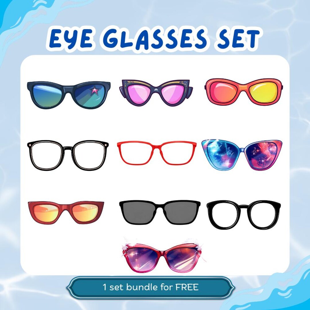 Cute Twitch Glasses PNG Pack | Vtuber Sunglasses Asset | Stream Overlay ...