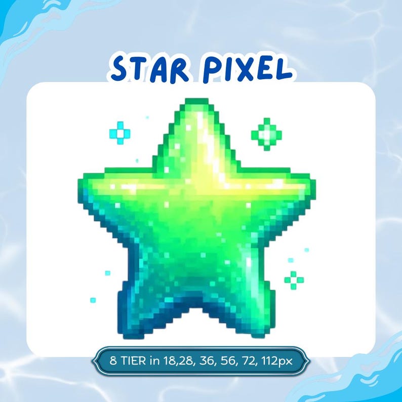 Star Pixel Sub Badges – 8 Tier Streamer Graphics (digital Download ...