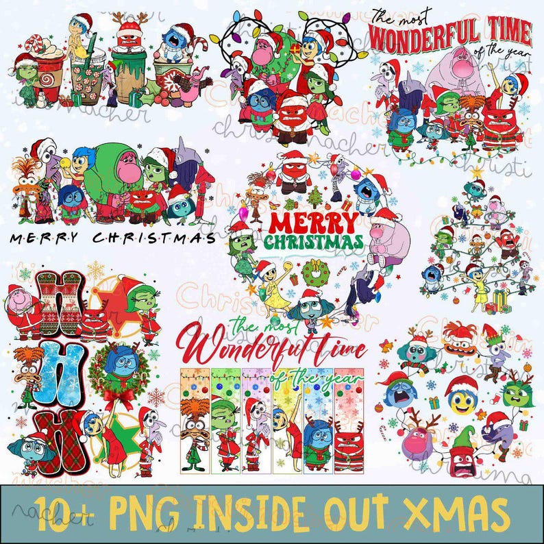 Inside Out Christmas PNG Bundle, Inside Out Hohoho Png, Dis Ney the ...