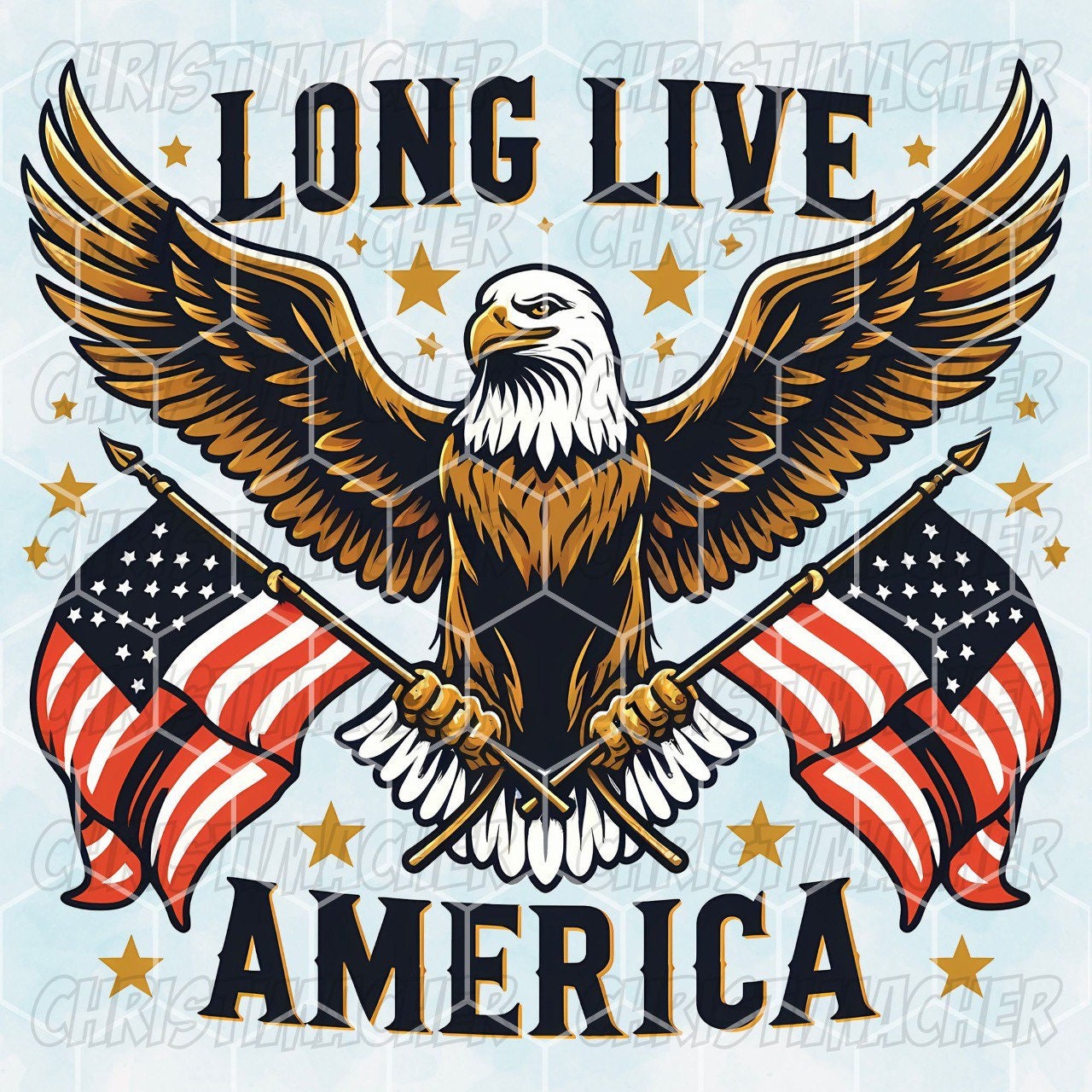 Long Live America Sublimation Design PNG, Eagle Pink USA Flag 4th of ...