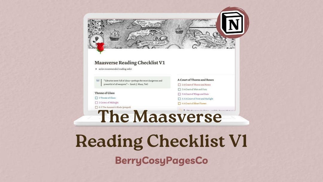 The Maasverse Notion Reading Tracker V1 - Etsy