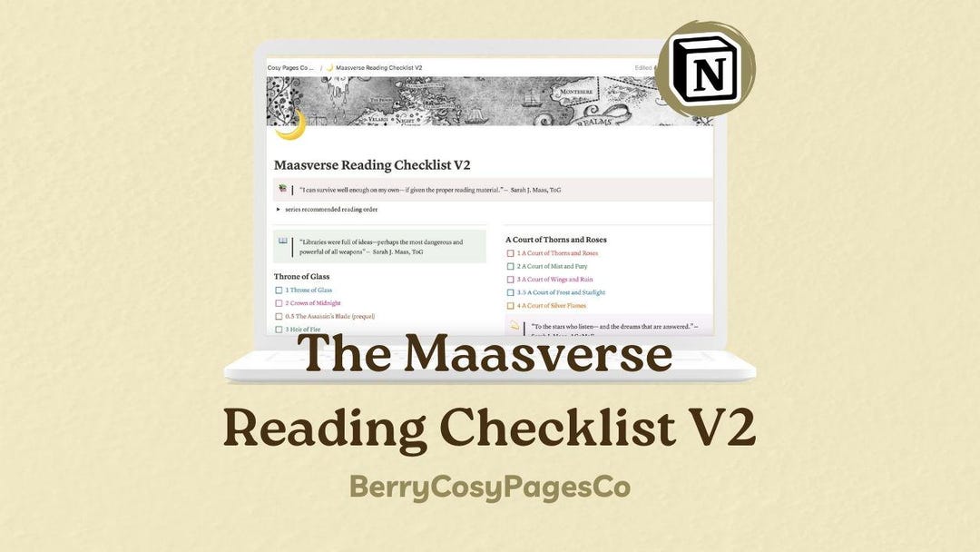 The Maasverse Notion Reading Tracker V2 - Etsy