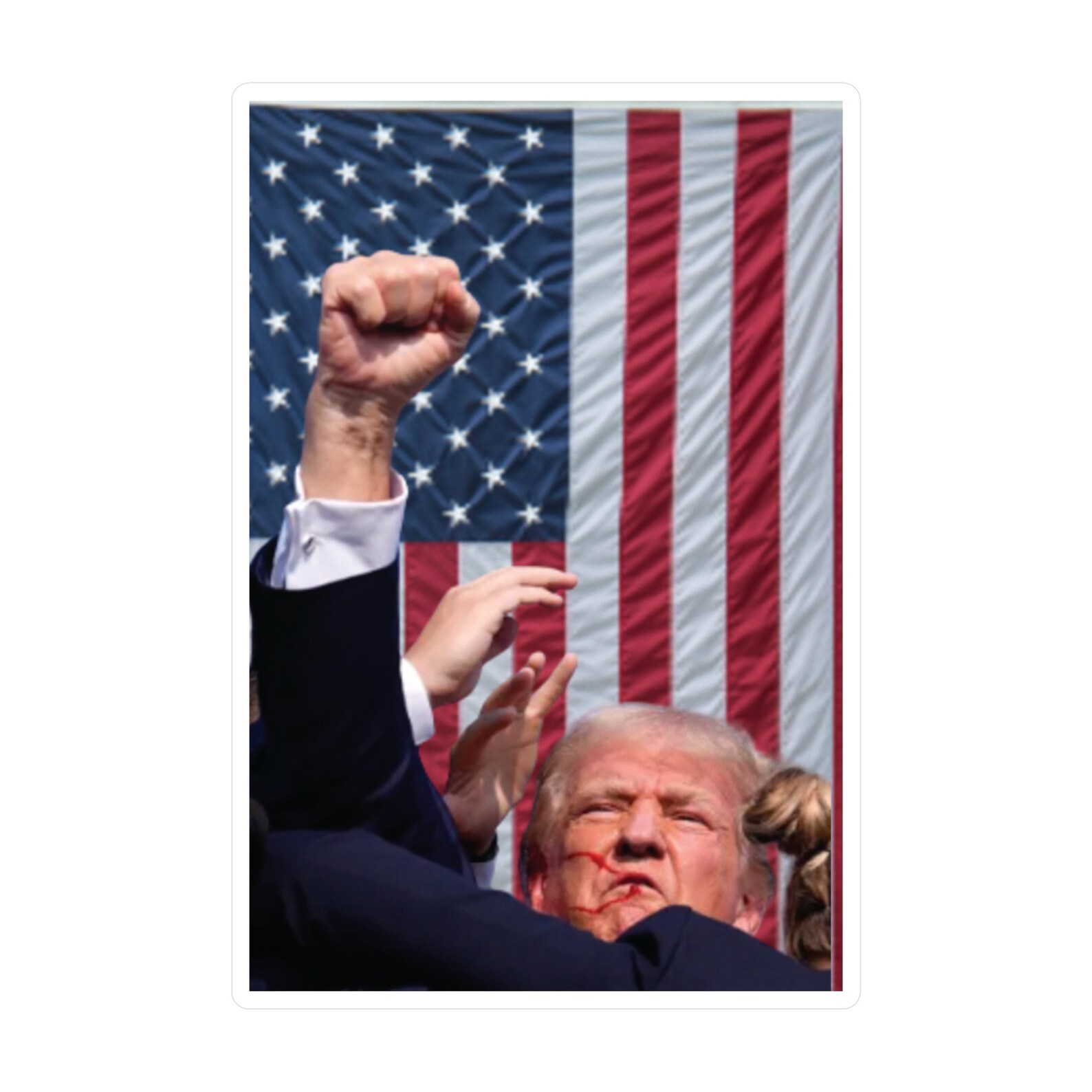 President Trump Sticker, MAGA Sticker, Trump Fist Raised Vinyl Decal ...