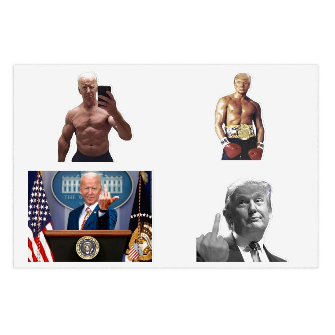 Political Sticker Sheets, Joe Biden, Donald Trump, Middle Finger, Funny ...