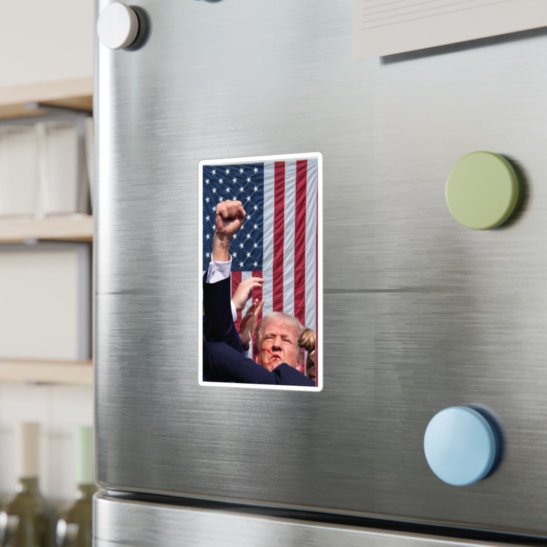 President Trump Sticker, MAGA Sticker, Trump Fist Raised Vinyl Decal ...