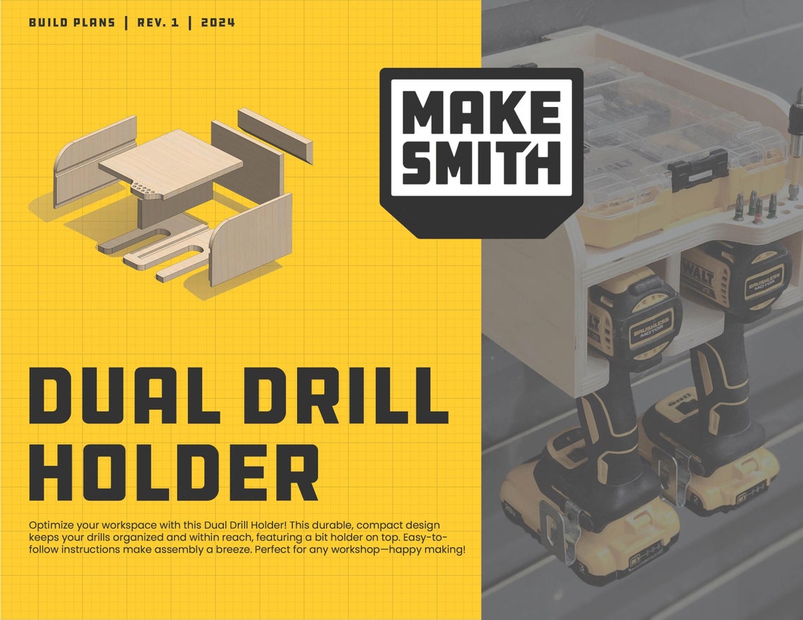 Dual Drill Holder Build Plans – DIY Cordless Drill Rack With Bit ...