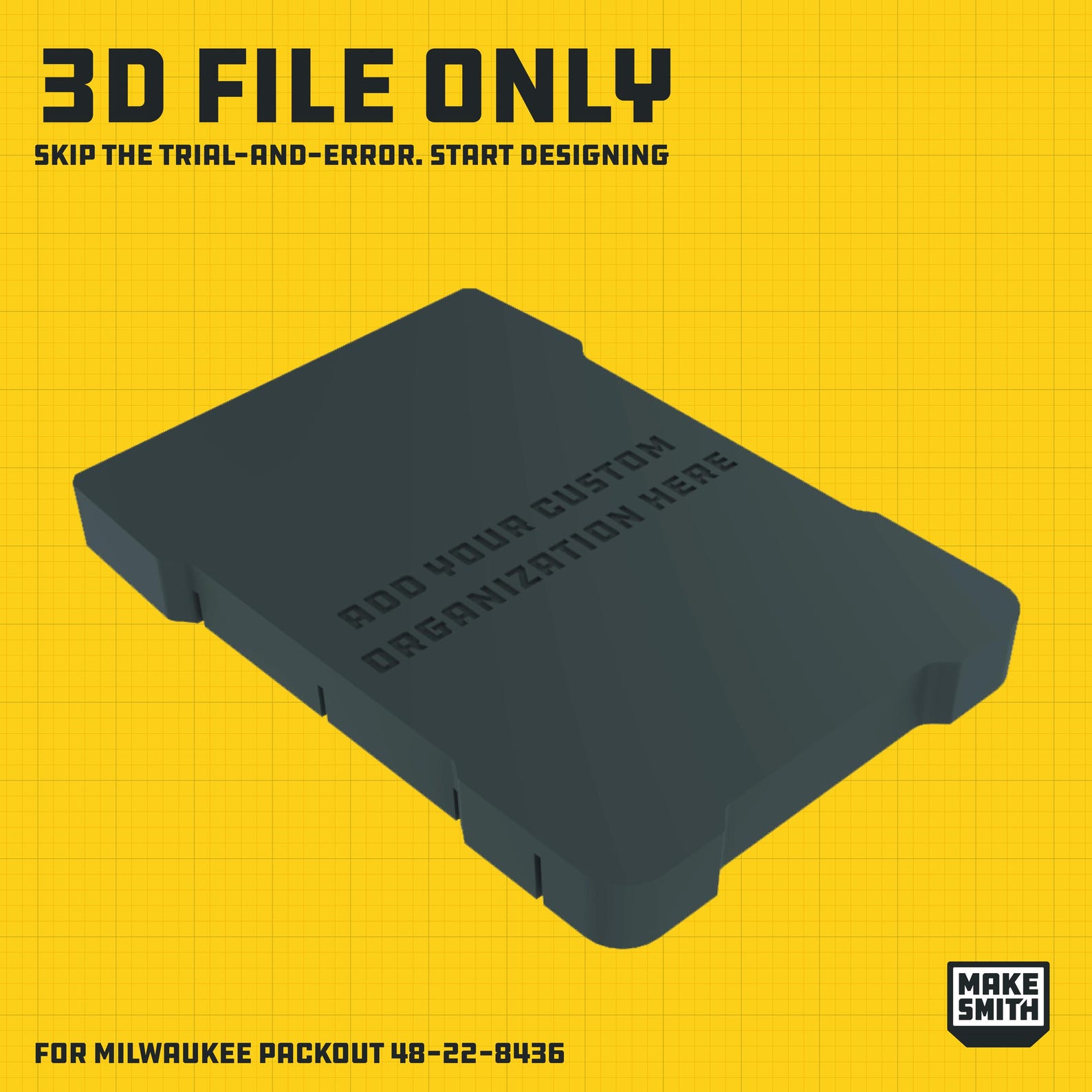 Milwaukee Packout SHALLOW Case Blank Insert CAD Template (48-22-8436 ...