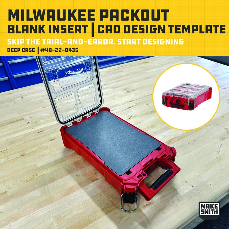Milwaukee Packout DEEP Case Blank Insert CAD Template (48-22-8435) | 3D ...
