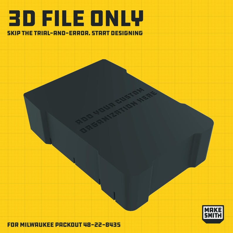 Milwaukee Packout DEEP Case Blank Insert CAD Template (48-22-8435) | 3D ...