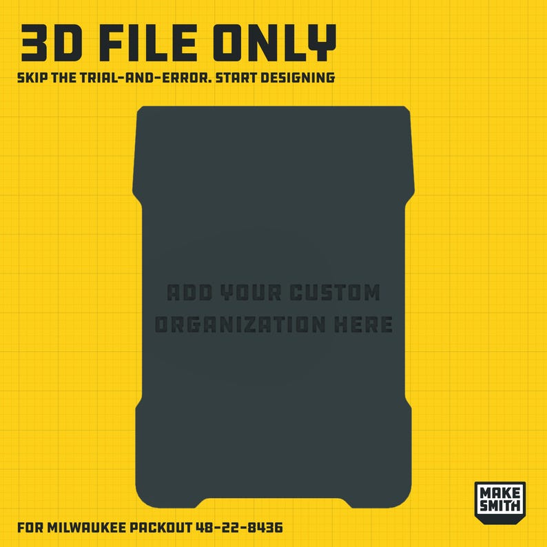 Milwaukee Packout SHALLOW Case Blank Insert CAD Template (48-22-8436 ...