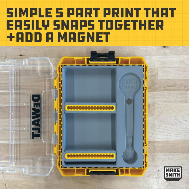 STL File – 1/4" Router Bit Organizer for Dewalt Tough Case | Bit ...