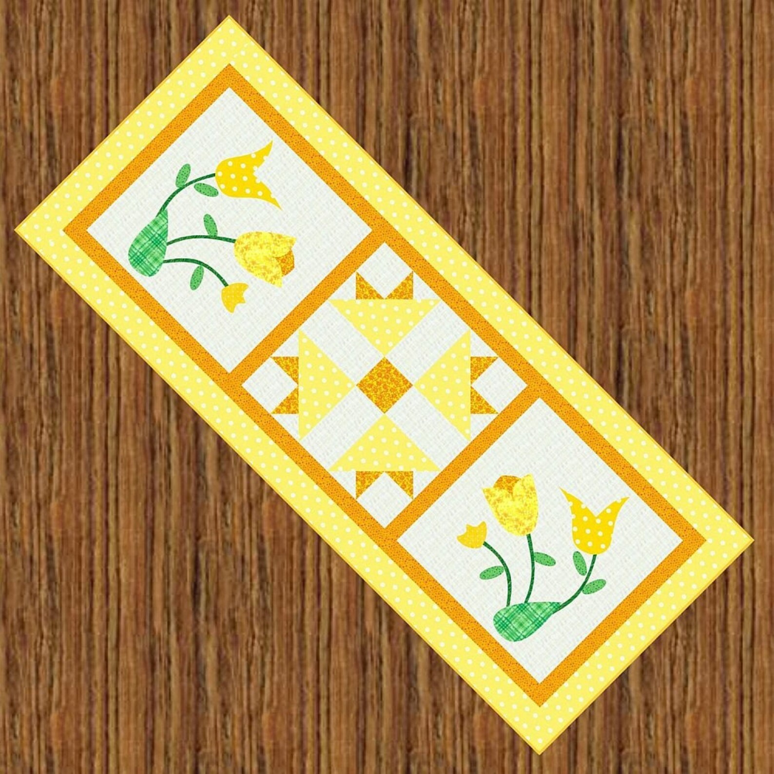 SPRING TIME TULIPS Table Runner Pattern - B J Q 128 --- Printable ...
