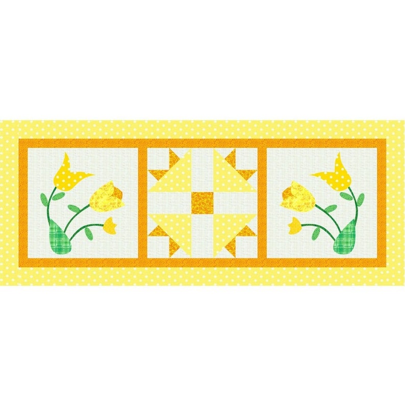 SPRING TIME TULIPS Table Runner Pattern - B J Q 128 --- Printable ...
