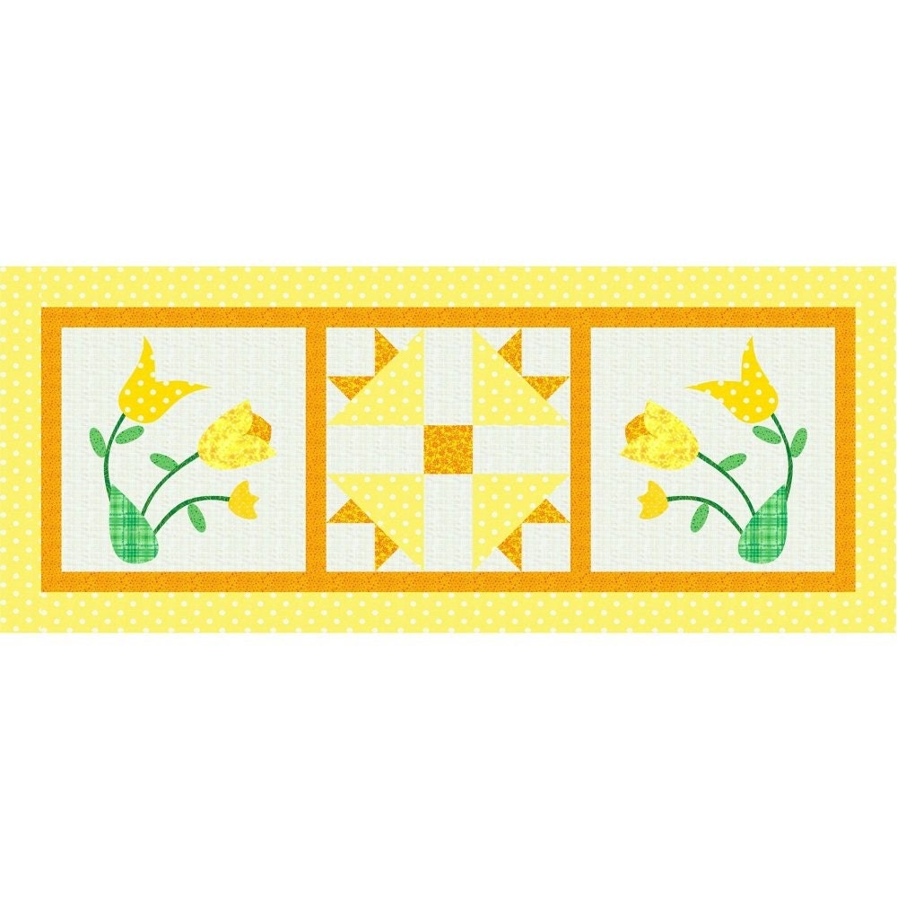 SPRING TIME TULIPS Table Runner Pattern - B J Q 128 --- Printable ...