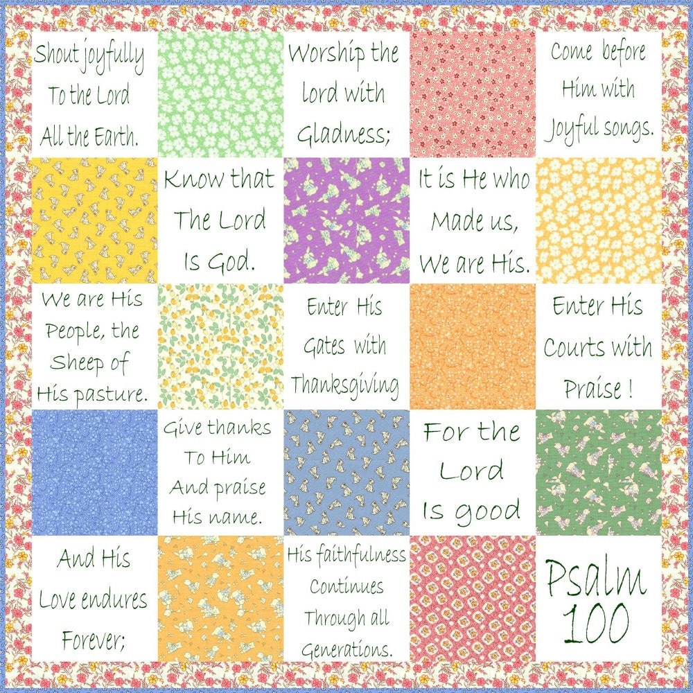 SHOUT JOYFULLY P P C 105 Hand Embroidery Pattern Psalm 100 Printable ...