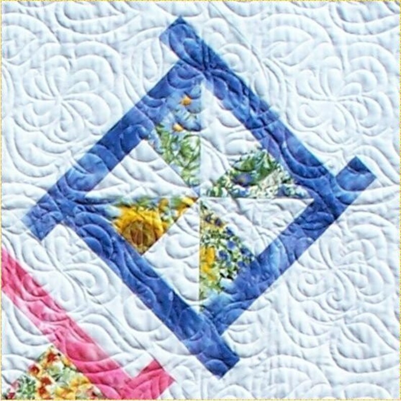 PINWHEEL POSIES Quilt Pattern - B J Q 115 --- Printable Pdf E-pattern ...