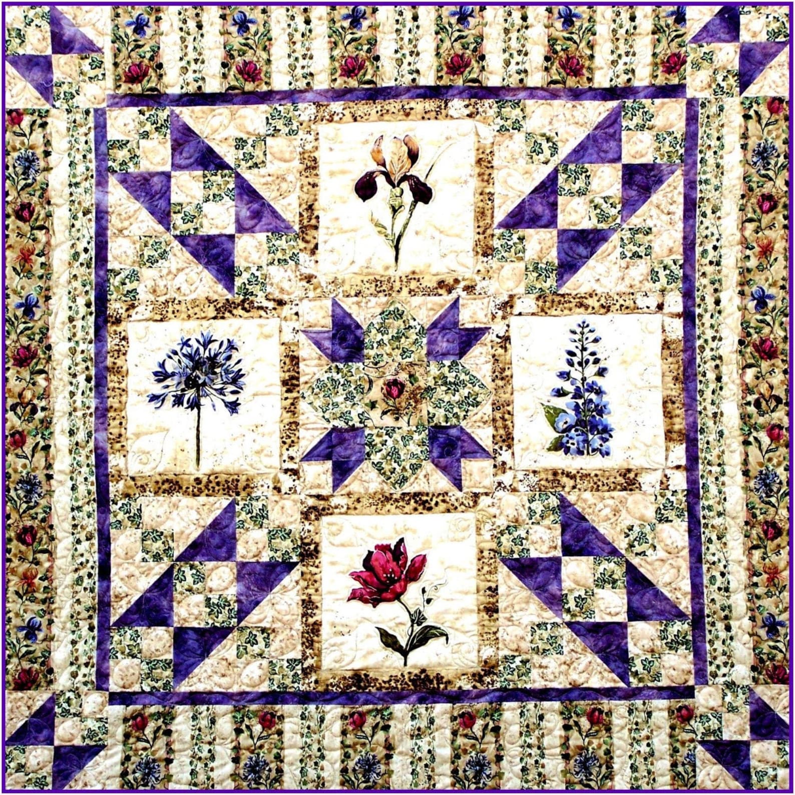 IVY IN My GARDEN Quilt E-pattern - B J Q 102 --- Printable Download Pdf ...