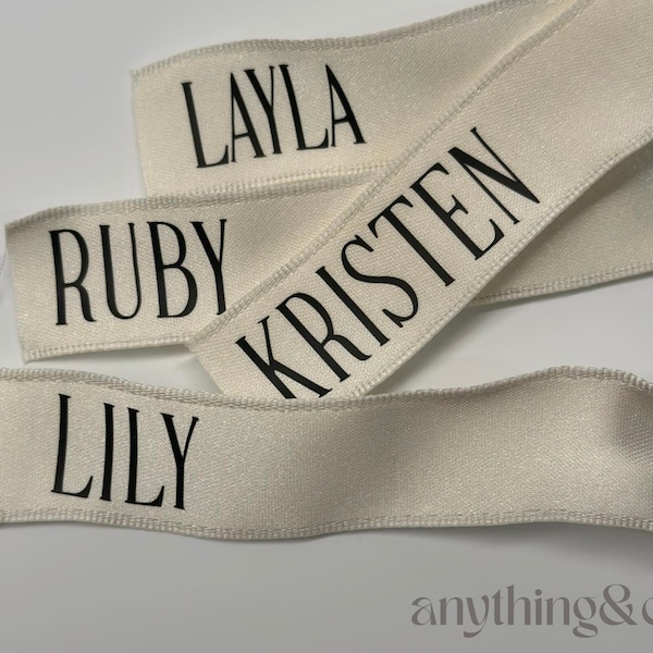 Personalised Ribbon Name Tags - Etsy