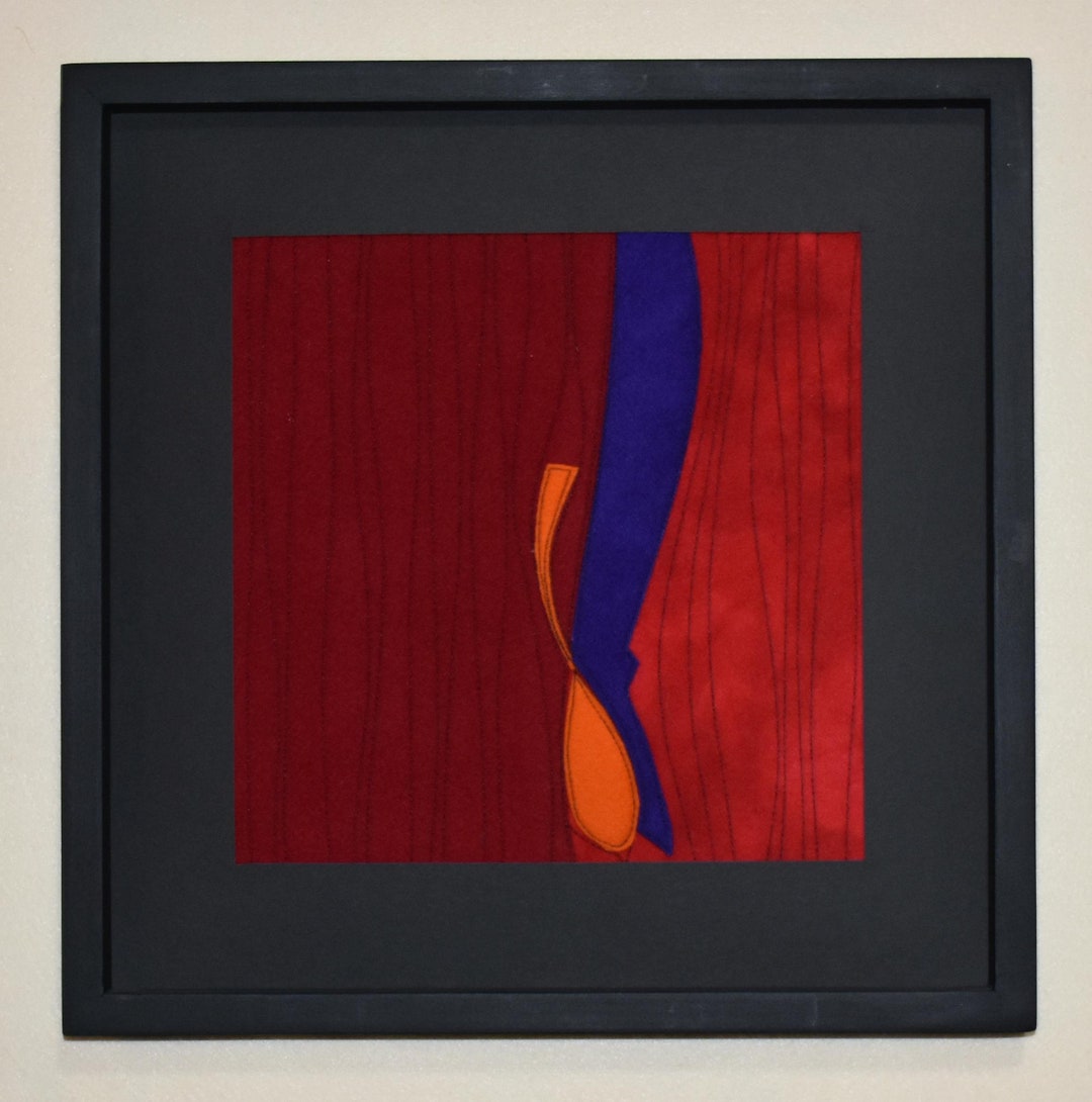 Wool Sketch IV: Autumn Leaf (D13) 17x17 (framed) Abstract Art ...