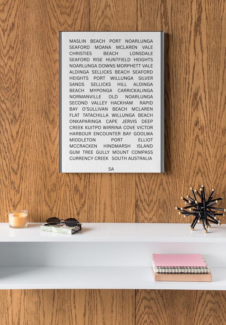 Fleurieu Pensinsula Typography Poster | South Australia Wall Art ...