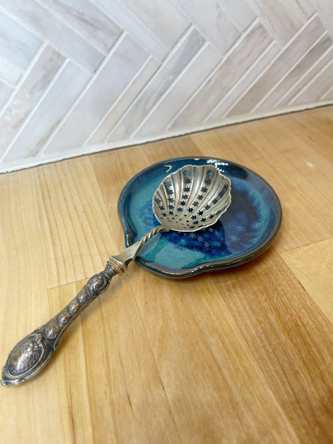 Ceramic Spoon Rest in Emerald Green - Etsy