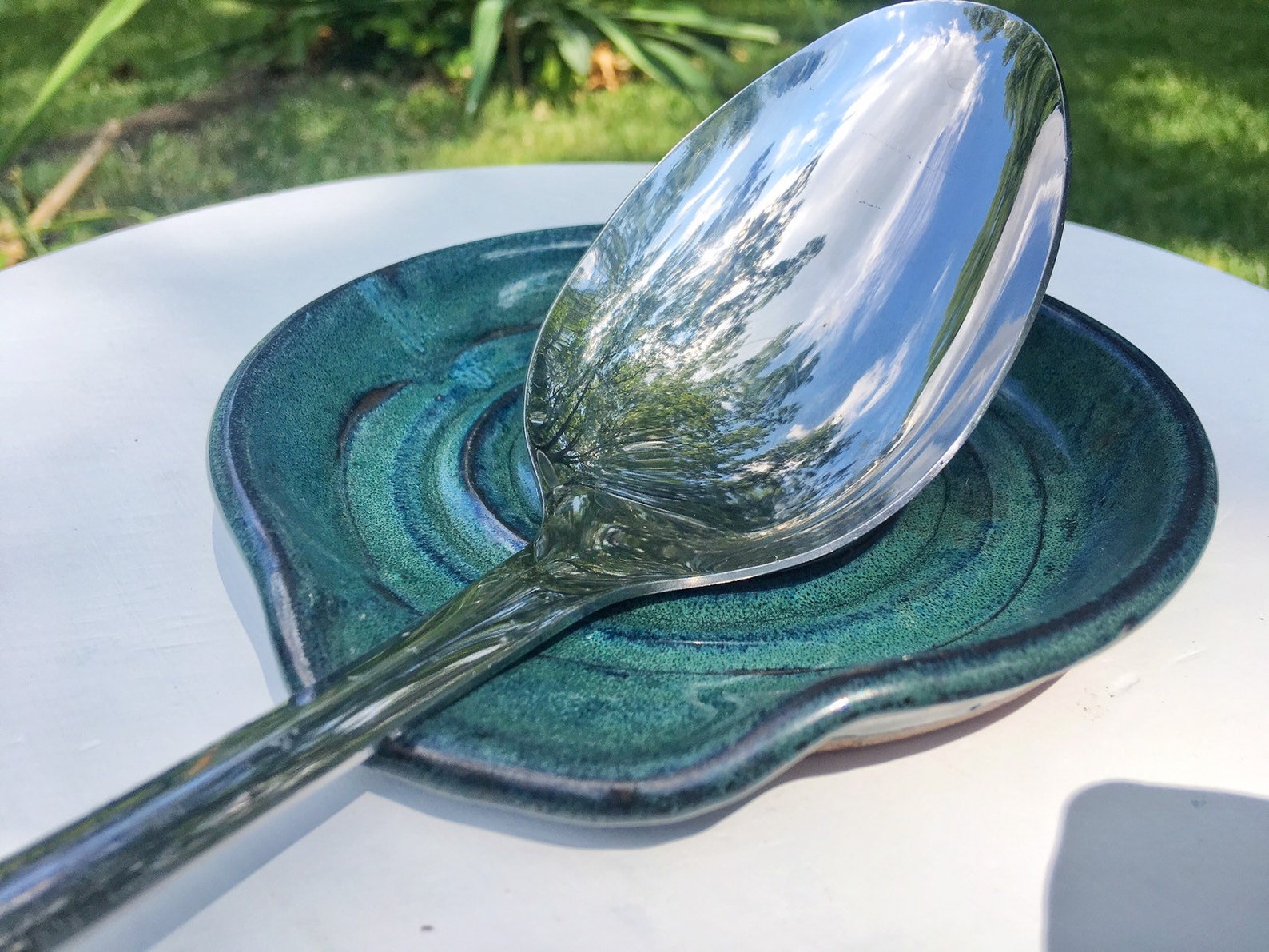 Large Petes Green Spoon Rest - Etsy
