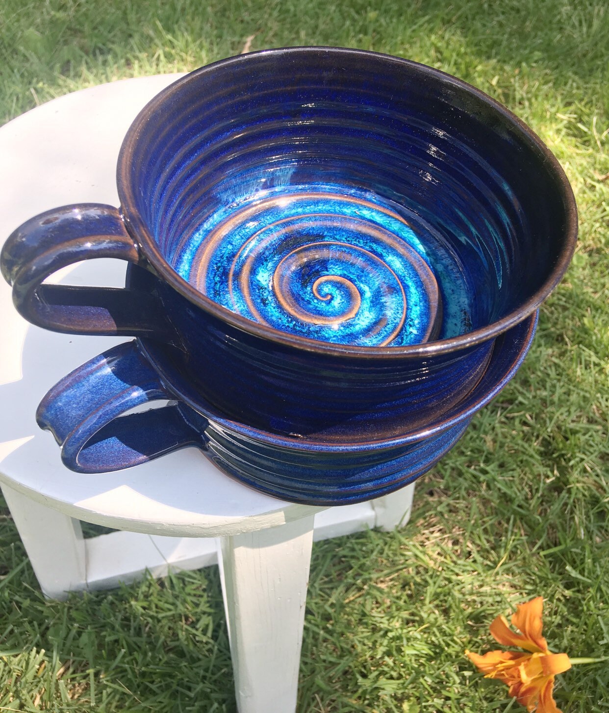 Royal Blue Soup Cup FREE shipping | Etsy