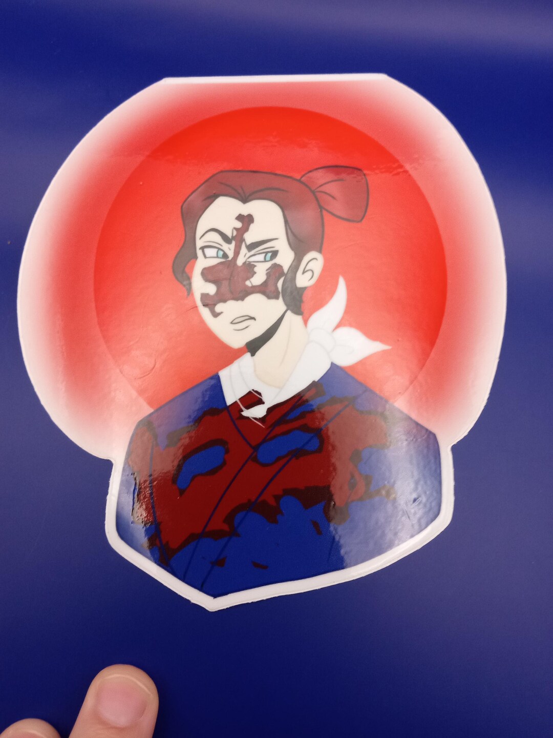 Red Moon Mizu Samurai Sticker- Waterproof Sticker- - Etsy