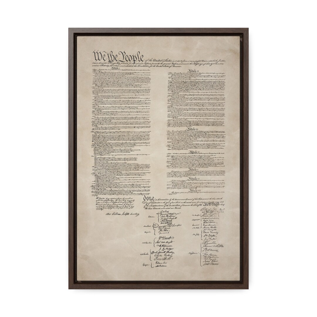 The Constitution of the United States Original Document Wooden Framed ...