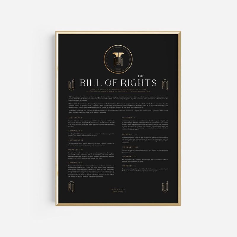 Bill of Rights Poster - Etsy