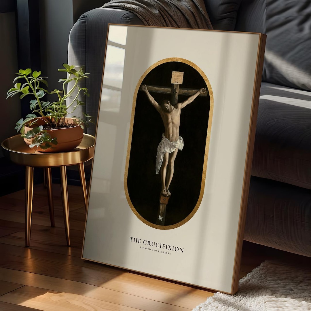 The Crucifixion Poster | Gold Foil Fine Art Print | Jesus Painting ...