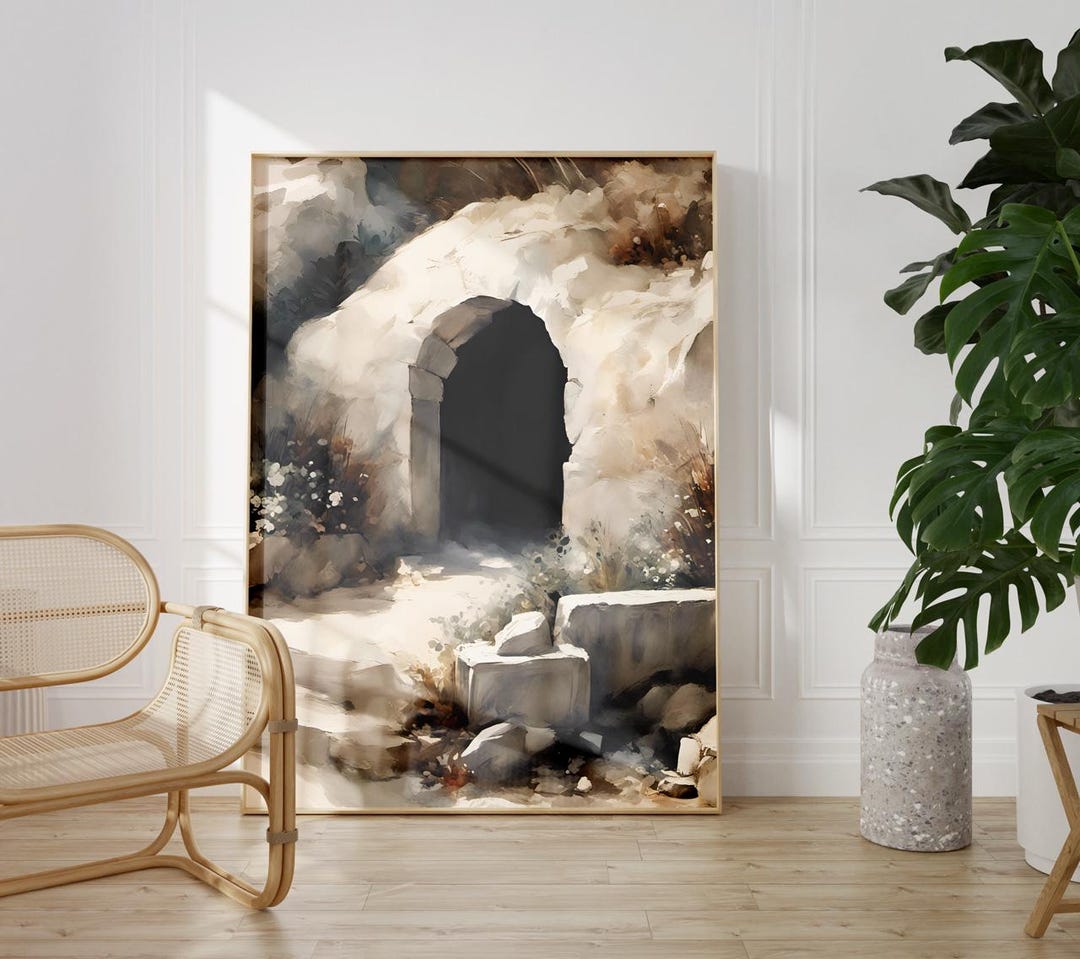 The Tomb is Empty Christian Resurrection Art He is Risen Poster, Framed ...