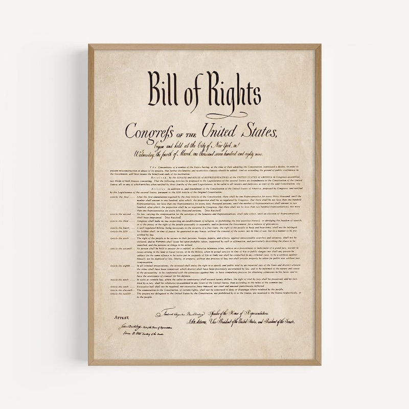 Bill of Rights Poster - Etsy