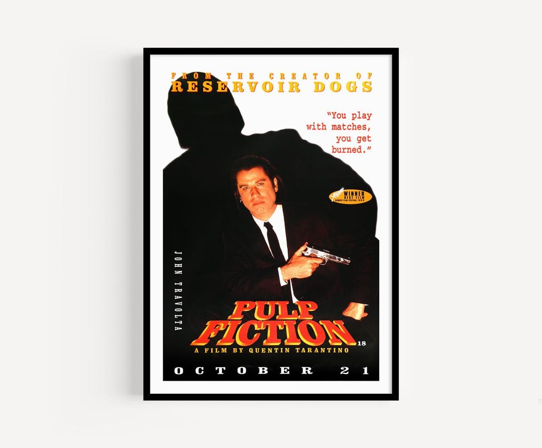 Pulp Fiction Movie Poster Quentin Tarantino Retro 90s Film Art ...
