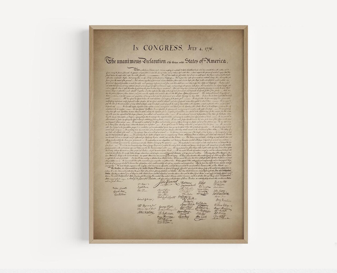 The Declaration of Independence | Framed Historical Document | American ...