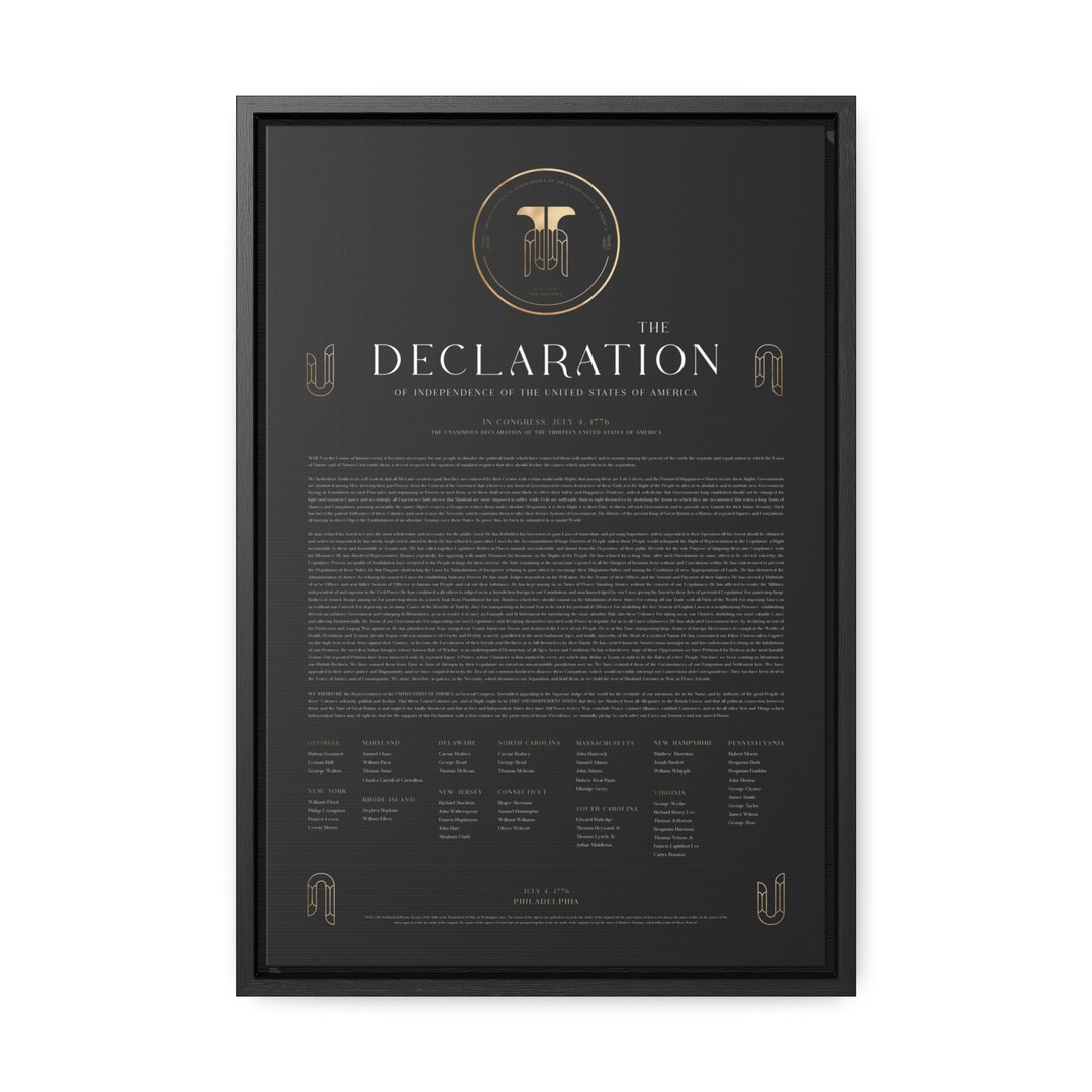 The Declaration of Independence US Patriotic Wall Art Decor Premium ...