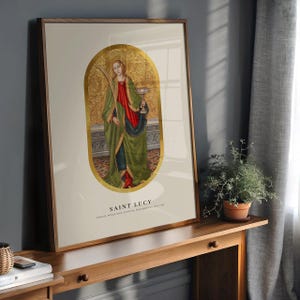 Saint Lucy Poster | Gold Foil Art Print | Christian Wall Decor | Patron ...