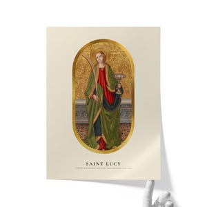 Saint Lucy Poster | Gold Foil Art Print | Christian Wall Decor | Patron ...