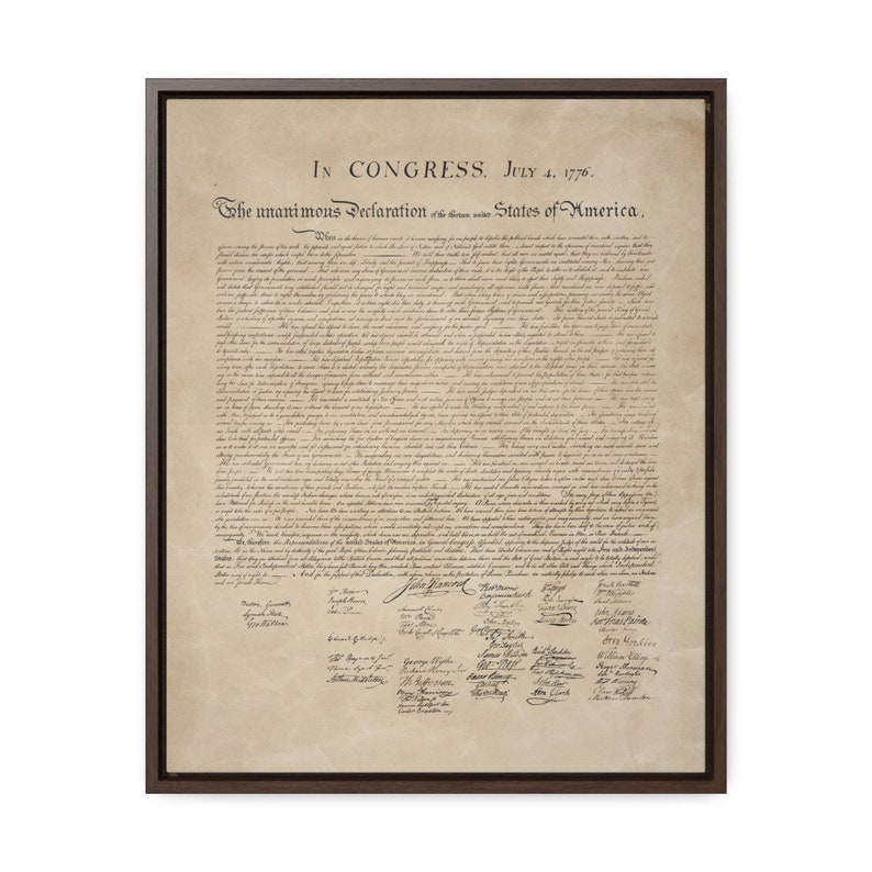 The Declaration of Independence US Patriotic Wall Art Decor Premium ...
