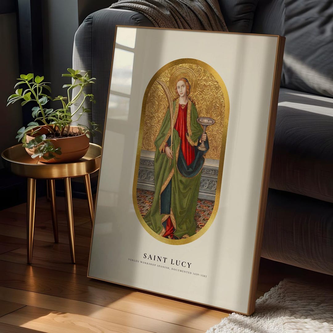Saint Lucy Poster | Gold Foil Art Print | Christian Wall Decor | Patron ...