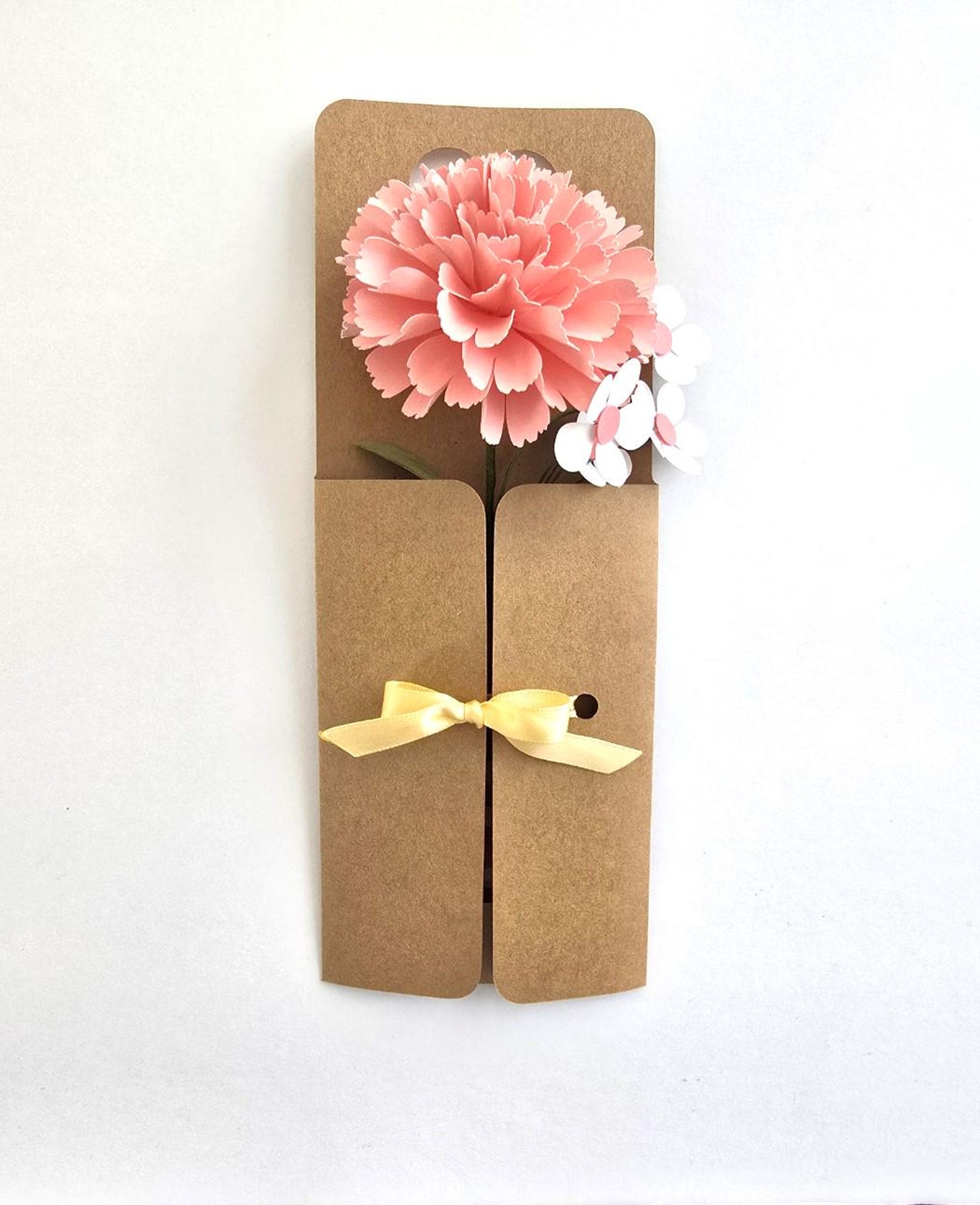 Carnation Flower Gift Card Holder - Etsy